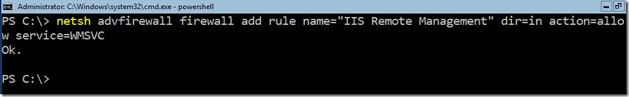 How to configure IIS Server Core for Remote Management
