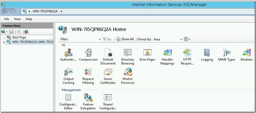 How to configure IIS Server Core for Remote Management